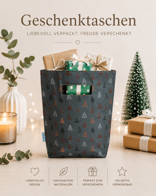 Geschenktasche | Tannenbäume - dunkelgrün - | MHC-10066.1